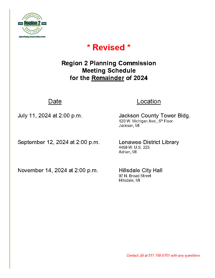 **Revised** R2PC Meeting Schedule for the Remainder of 2024 – Region 2 ...